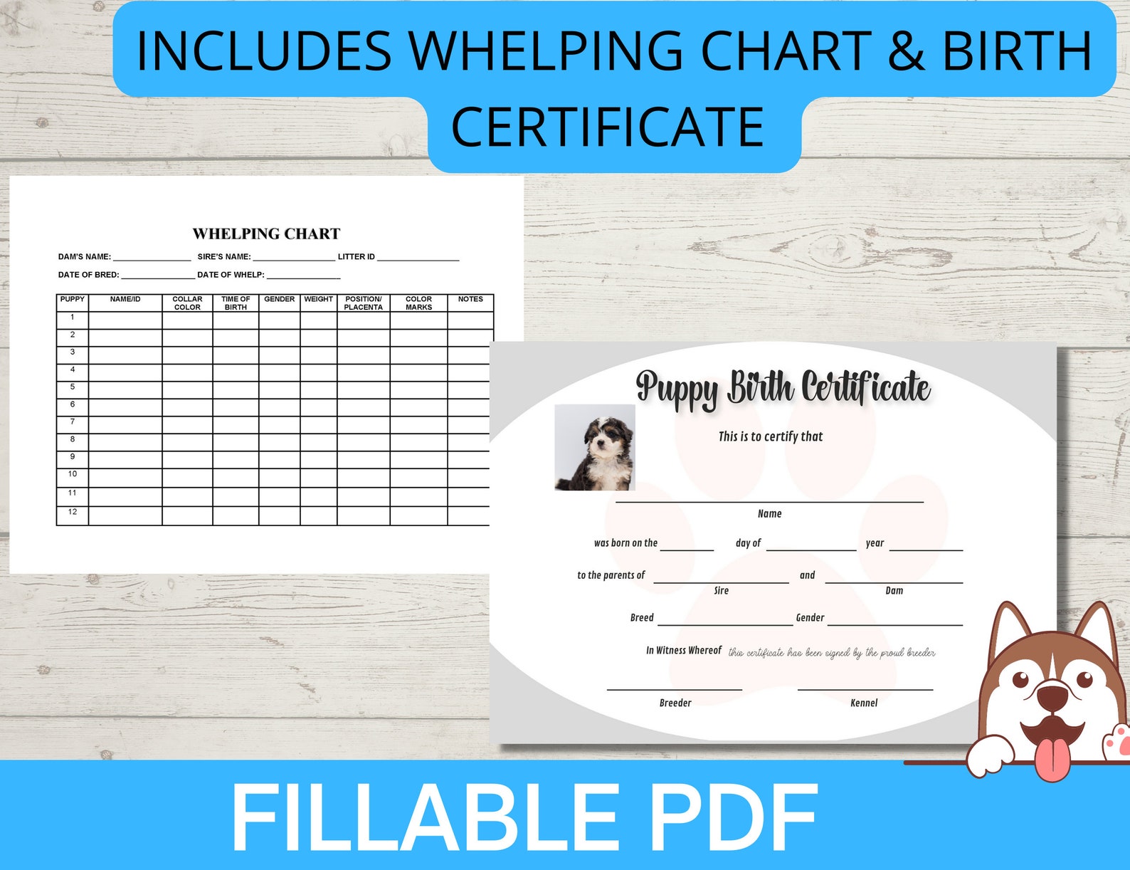 Breeder Forms Bundle, Whelping Records and Puppy Pack Included, Instant ...