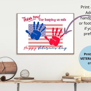 Veterans Day Handprint Art, Thank You Veteran Handprint Craft, Veterans ...