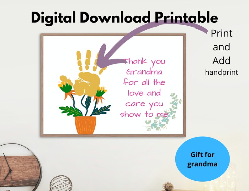 Grandparents Day Handprint Art Grandma Handprint Craft Gift - Etsy