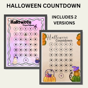 Halloween Countdown Printable, Halloween Advent Calendar - Etsy