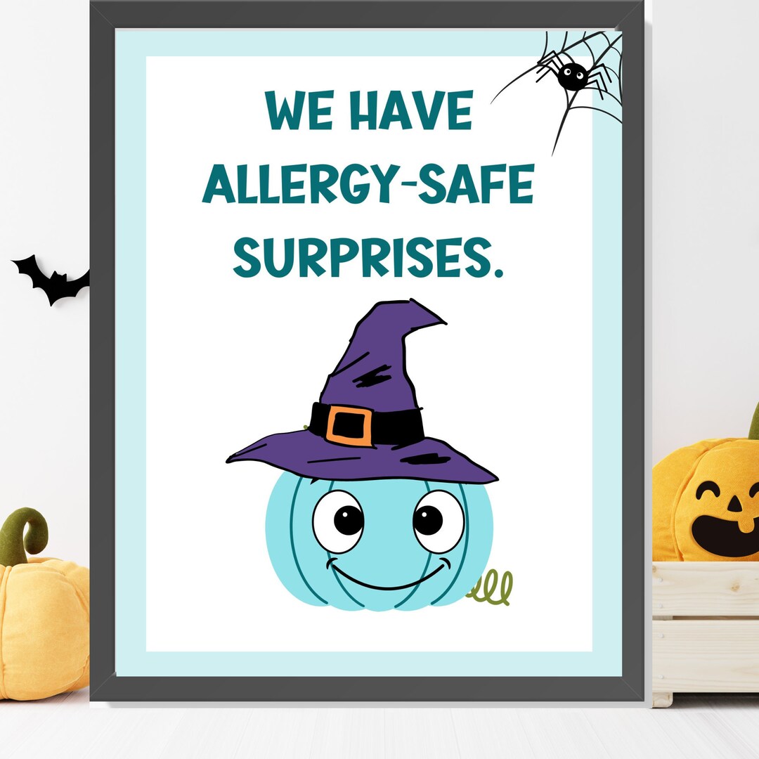Teal Pumpkin Project, Allergy Safe Halloween Sign Printable, Trick or ...