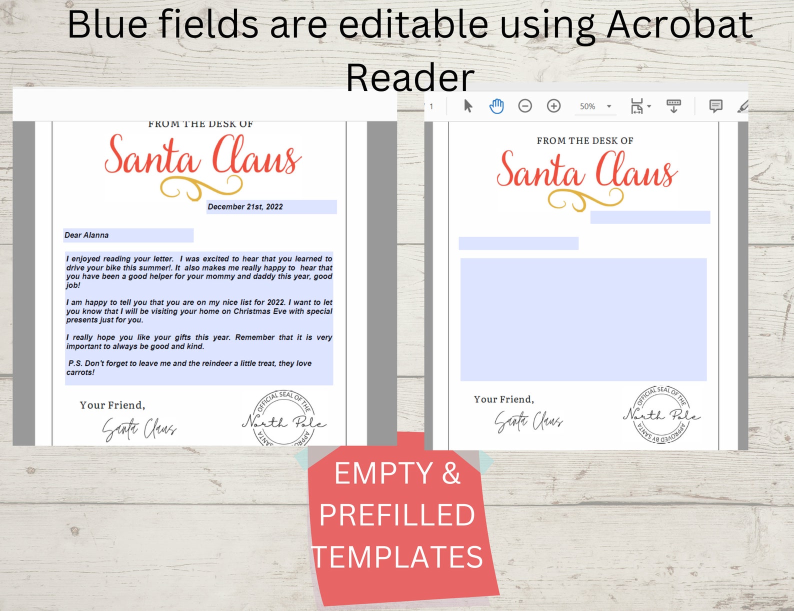 Letter From Santa, Editable Letter From Santa Claus, Personalized Santa ...