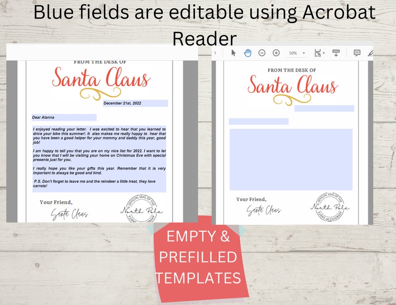 Letter From Santa, Editable Letter From Santa Claus, Personalized Santa ...