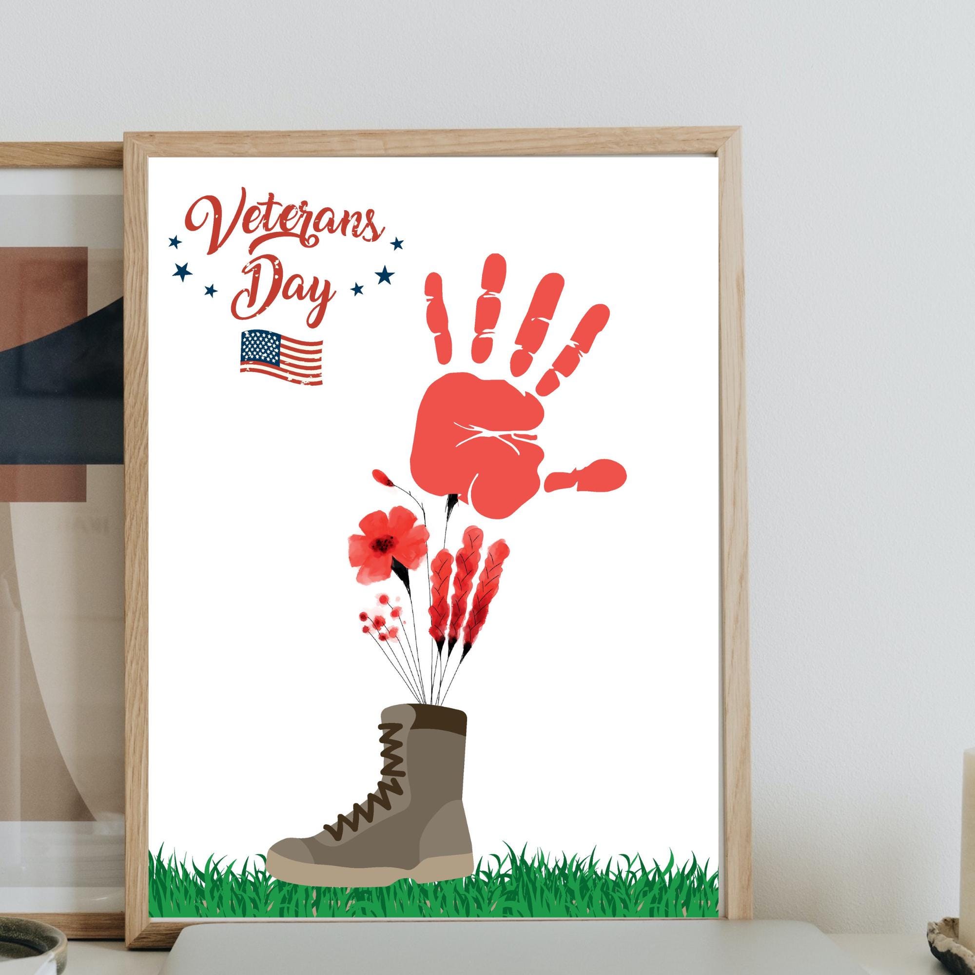 Veterans Day Handprint Art, Thank You Veterans Handprint Craft ...