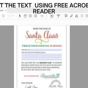 Letter From Santa, Warming Letter From Santa Claus, Naughty List ...