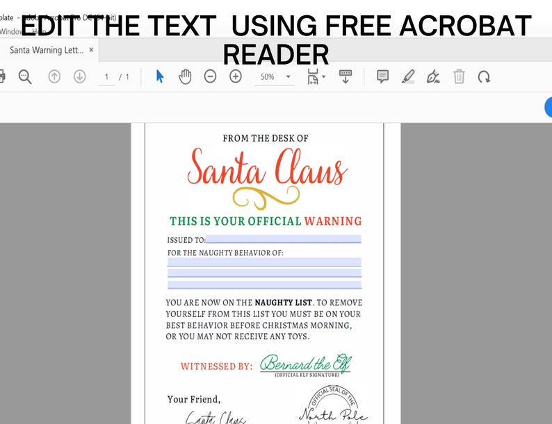 Letter From Santa, Warming Letter From Santa Claus, Naughty List ...