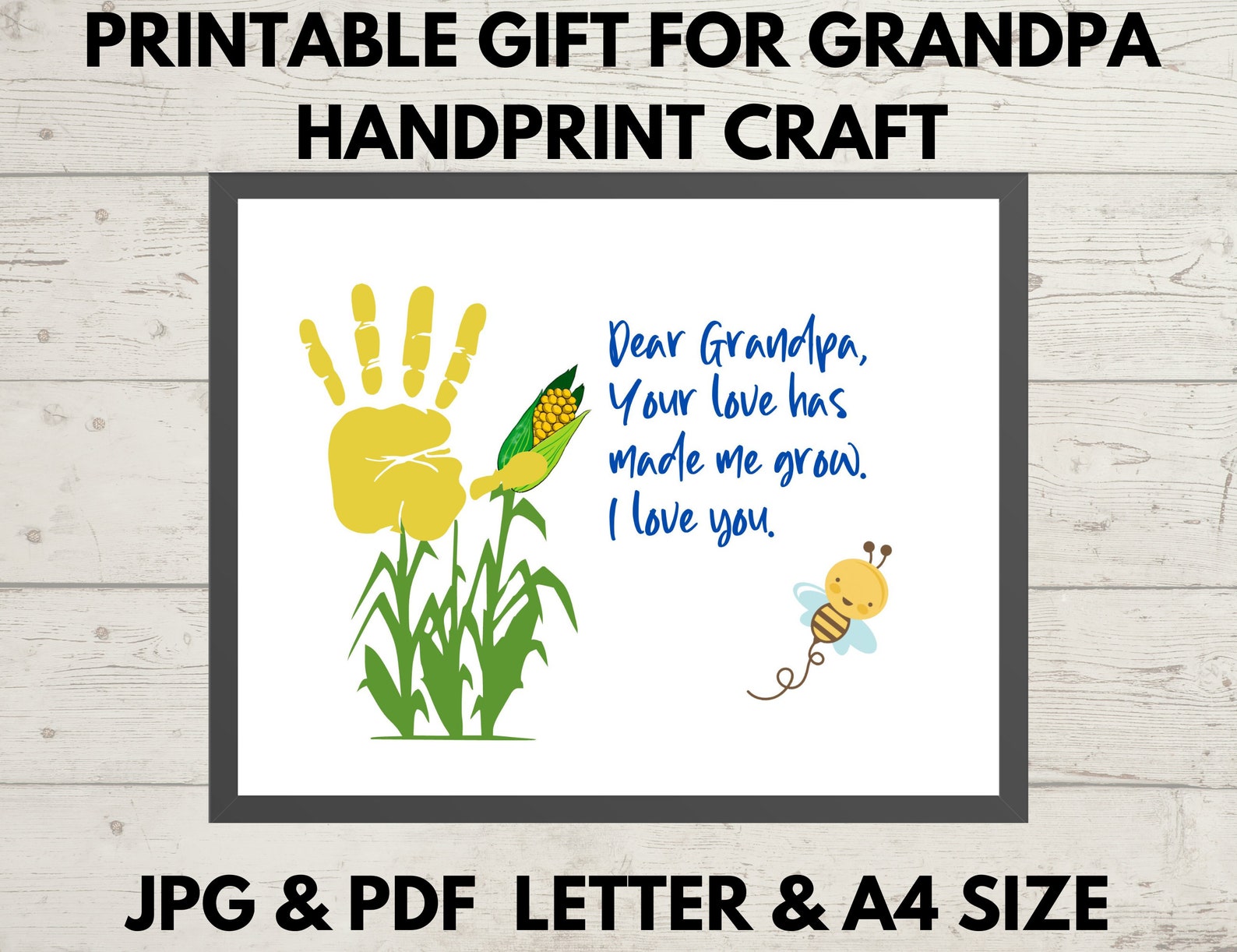 Grandparents Day Handprint Grandpa Handprint Craft Gift, Grandfather ...