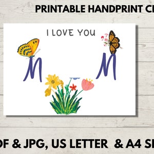 Mother's Day Flower Handprint Art, I Love You Mom Craft, Preschool ...