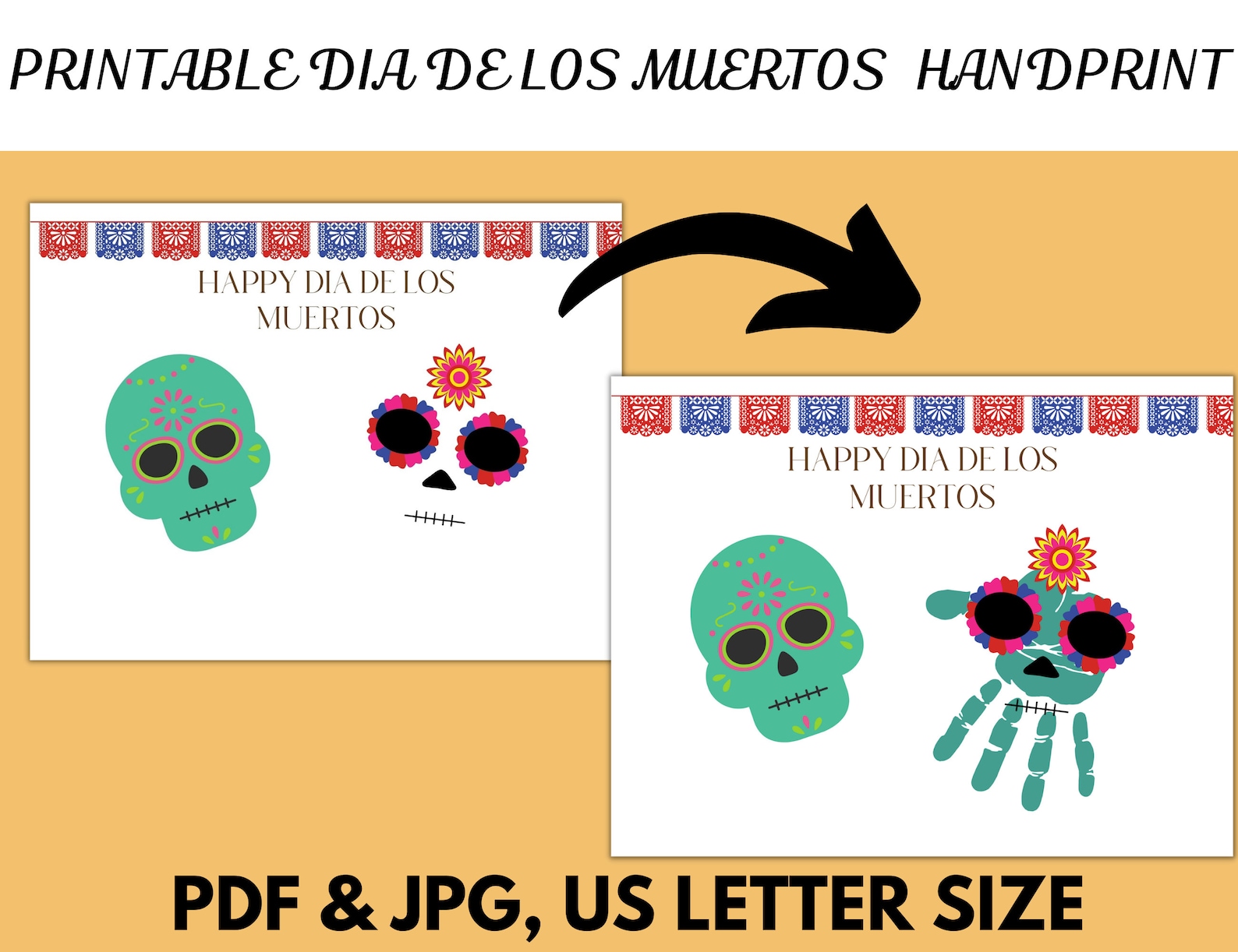 Dia De Los Muertos Handprint Craft Printable Keepsake, Day of the Dead ...
