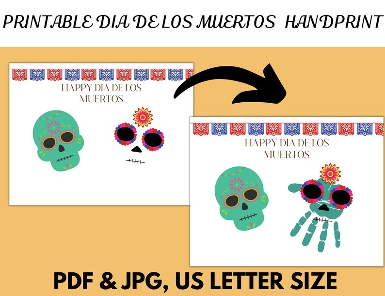 Dia De Los Muertos Handprint Craft Printable Keepsake, Day of the Dead ...