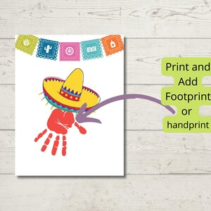 Sombrero Handprint or Footprint Craft, Hispanic Heritage Month Craft ...
