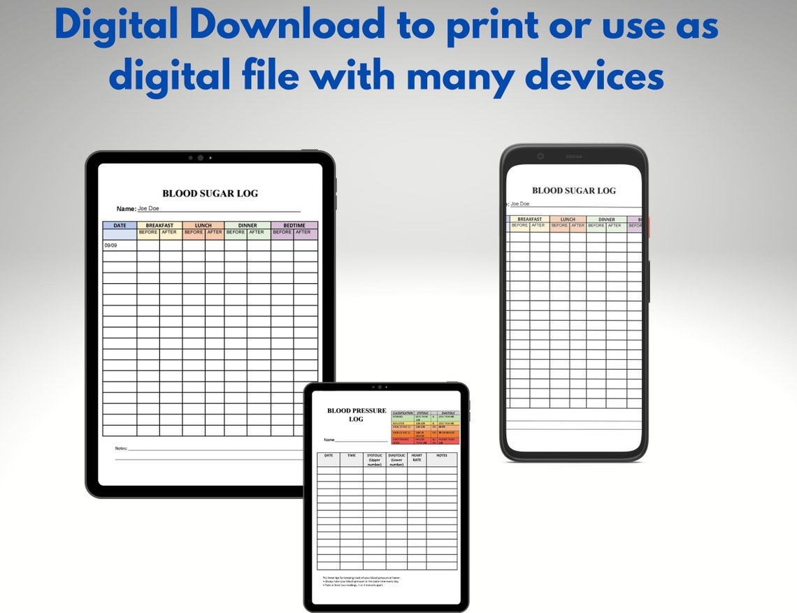 Blood Sugar Log Editable, Blood Sugar Tracker, Blood Glucose Tracker ...