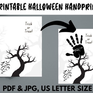 Halloween Handprint Art Printable, Halloween Activity, Halloween Craft ...