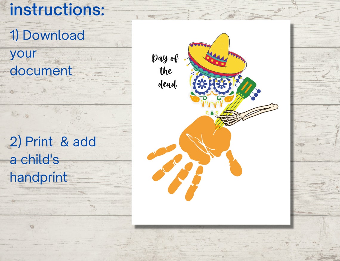 Dia De Los Muertos Handprint Craft Printable Keepsake, Day of the Dead ...