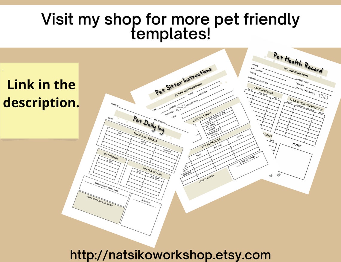 Dog Report Card, Dog Boarding Report Card, Pet Sitter Report Printable ...
