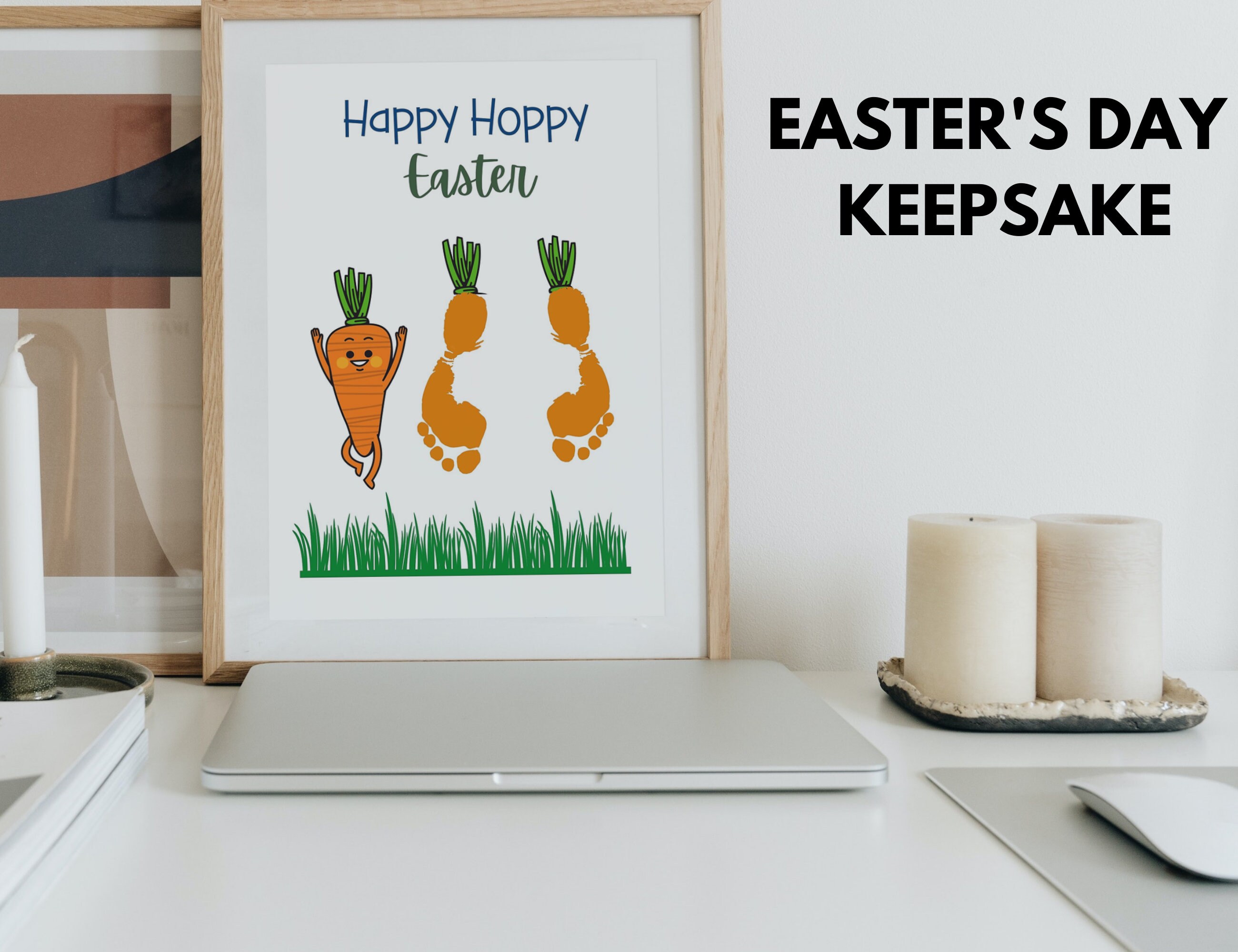 Happy Hoppy Easter Footprint Craft, Handprint Art Daycare Printable ...
