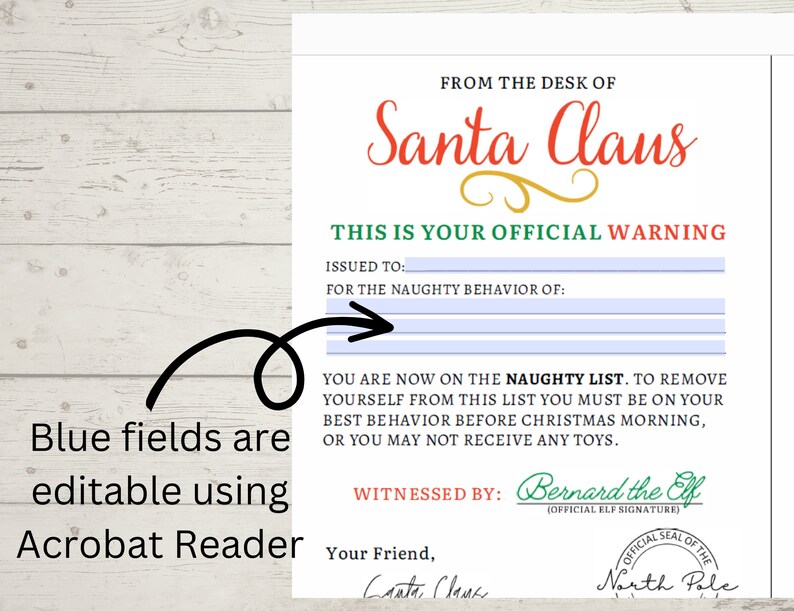 Letter From Santa, Warming Letter From Santa Claus, Naughty List ...
