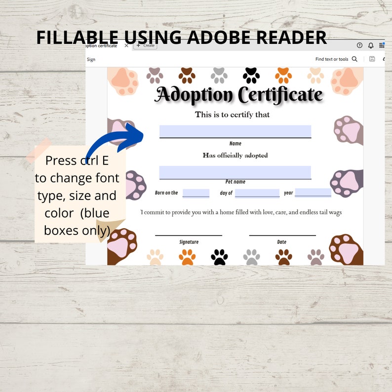 Pet Adoption Certificate, Puppy Adoption Party, Dog Adoption ...