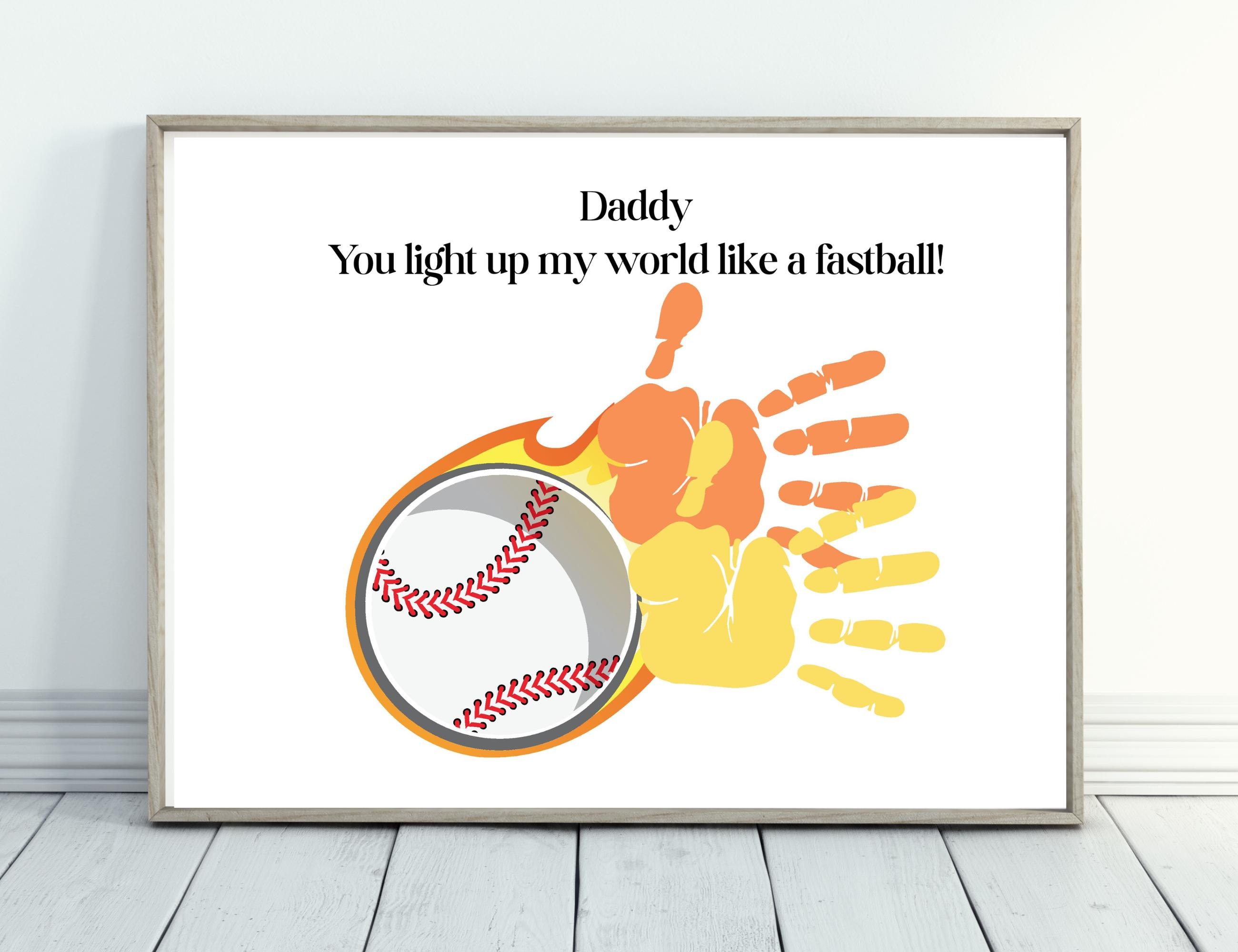Baseball Handprint Craft, Fastball Baseball Gift, Father's Day ...