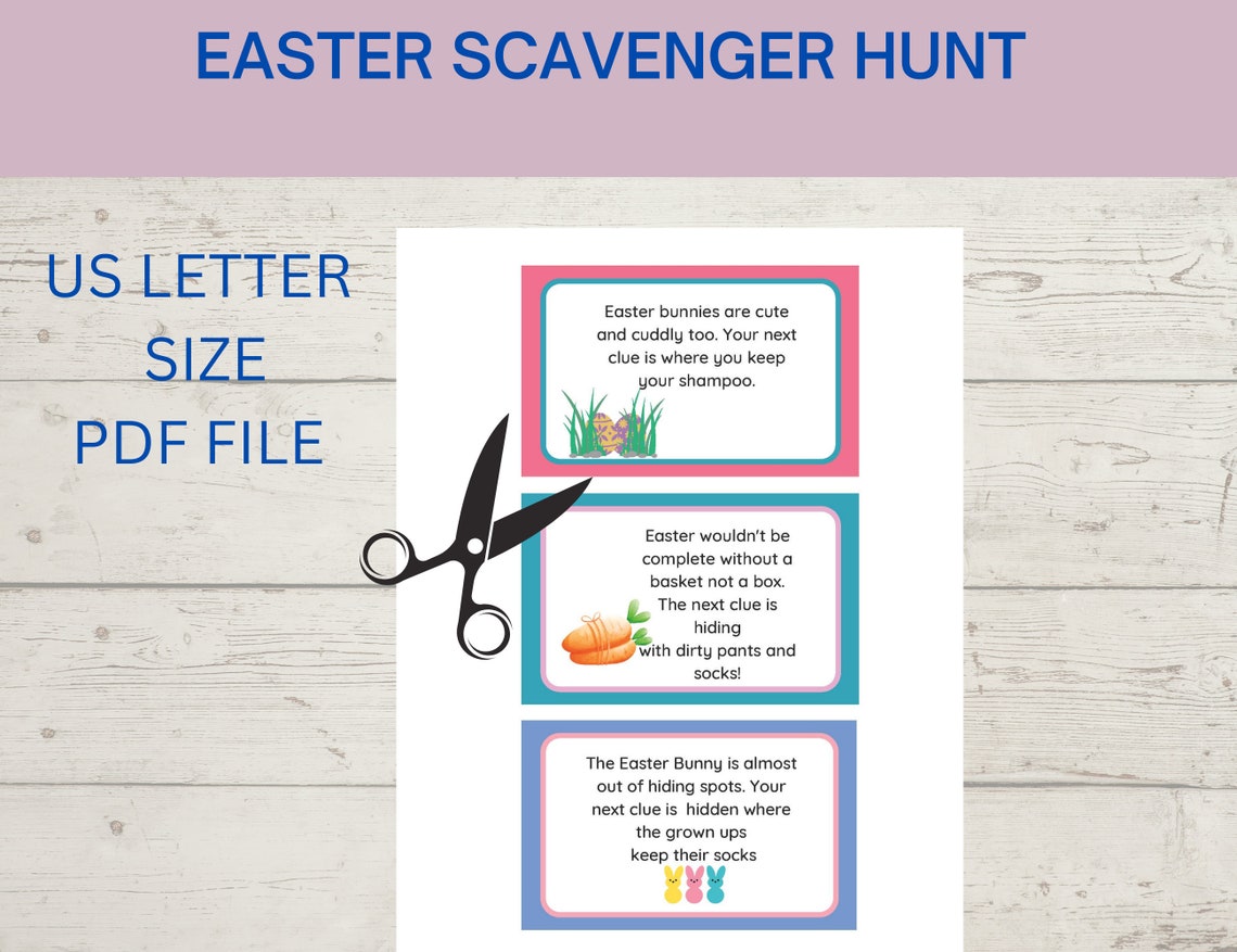 Easter Scavenger Hunt for Kids, Teens and Adults, Easter Family Game ...