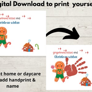 Christmas Cute Gingerbread Boy Handprint Craft Printable Keepsake ...