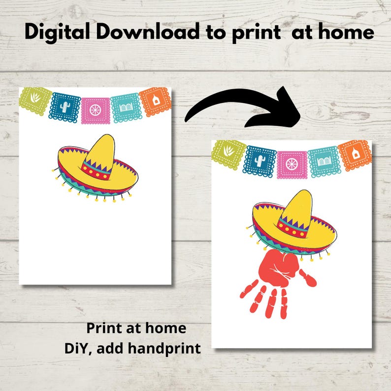 Sombrero Handprint or Footprint Craft, Hispanic Heritage Month Craft ...