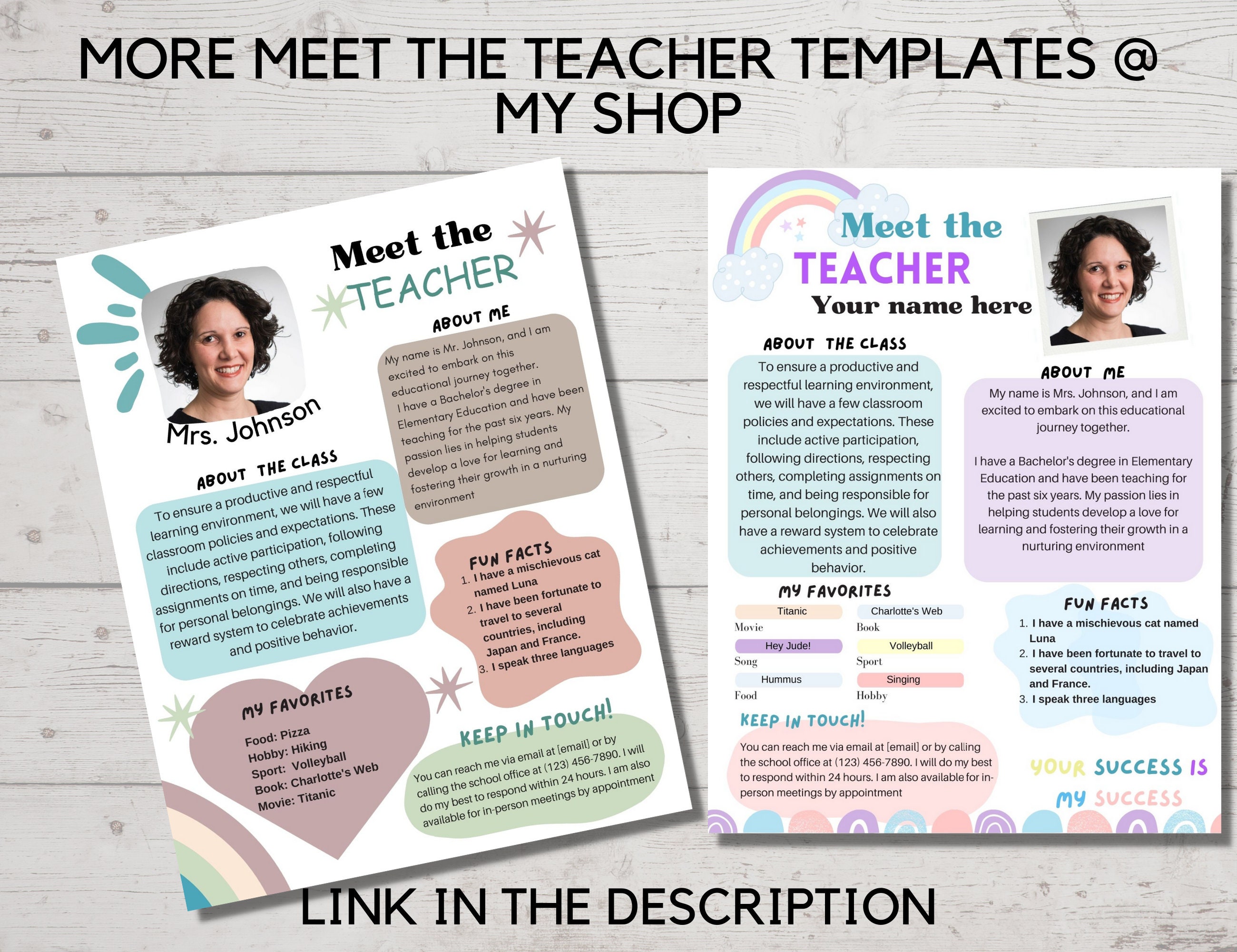 Meet the Teacher Male or Female Comic Template, Canva Editable Template ...