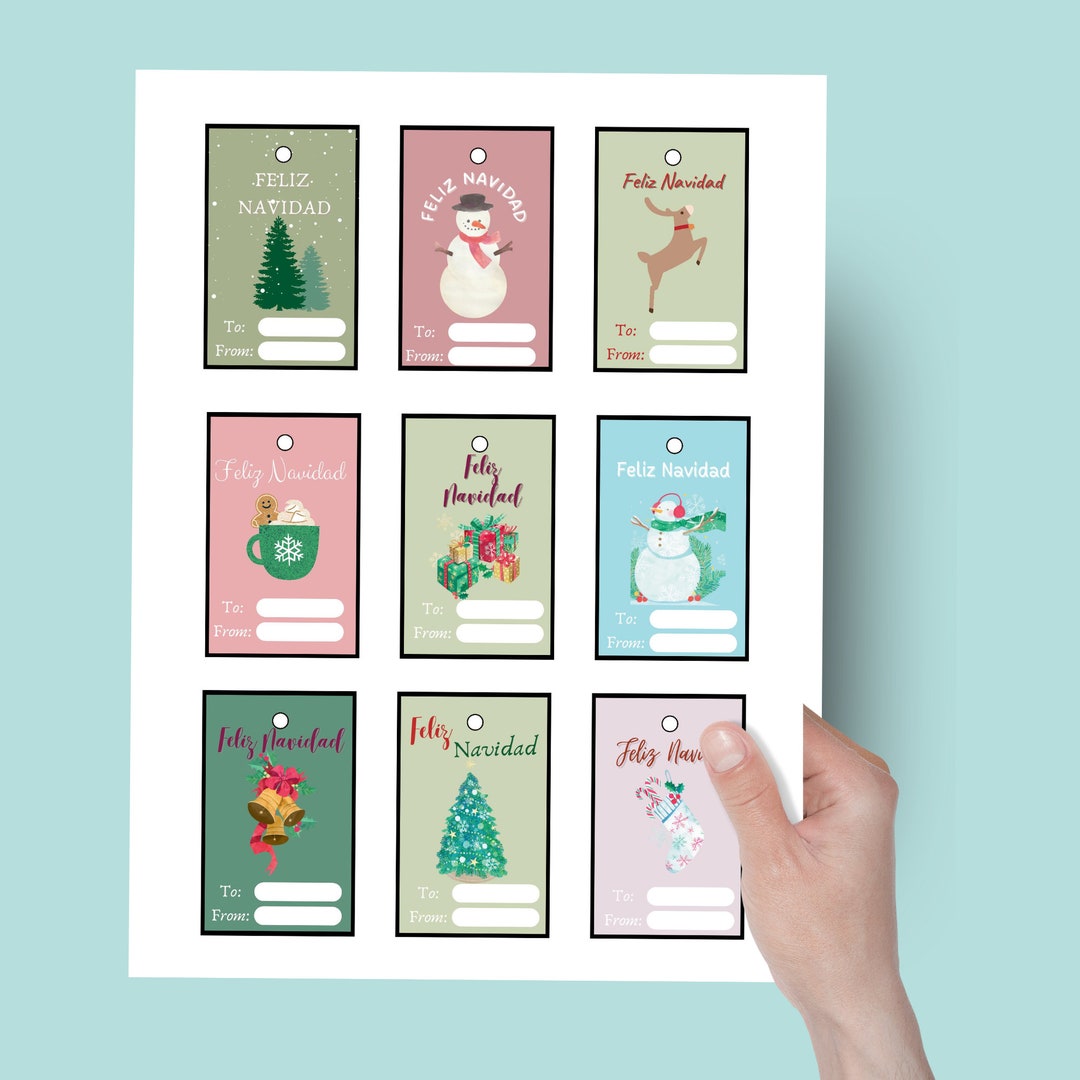 Printable Gift Tags Feliz Navidad, Merry Christmas Printable Gift Tags ...