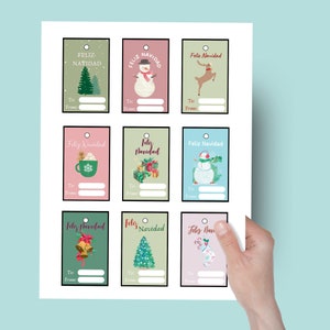 Printable Gift Tags Feliz Navidad, Merry Christmas Printable Gift Tags ...