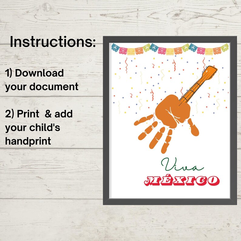 Guitar Handprint or Footprint Craft, Hispanic Heritage Month Craft ...