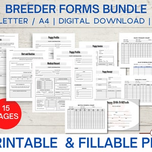 Breeder Forms Bundle Whelping Records and Puppy Pack - Etsy
