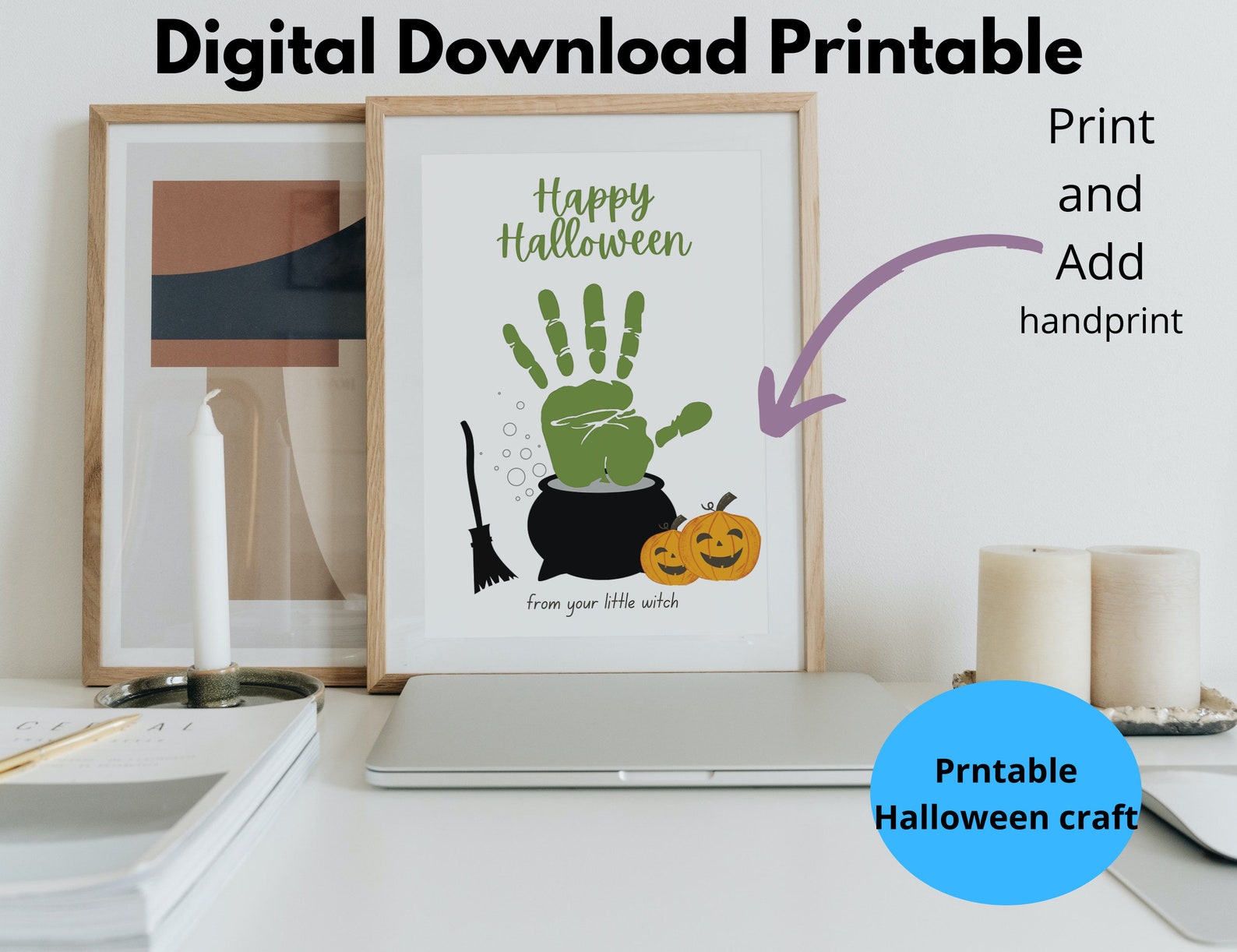 Halloween Handprint Art Printable Halloween Activity - Etsy