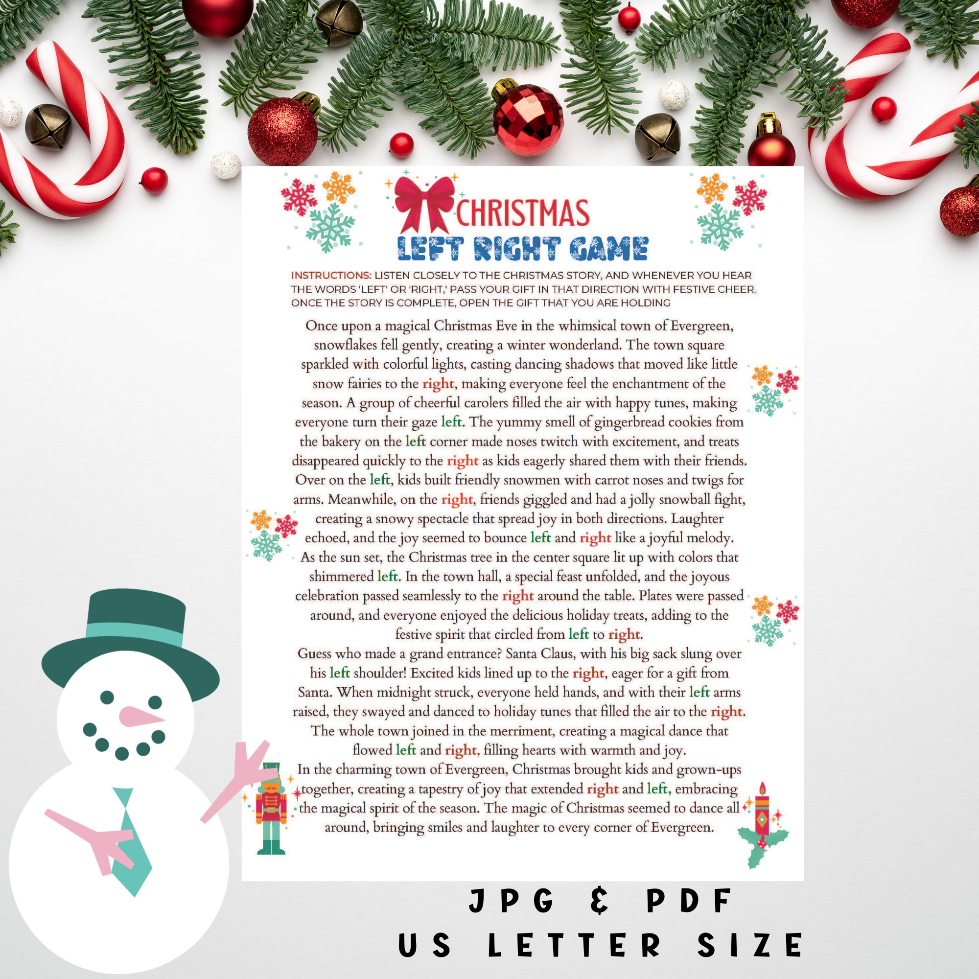 Left Right Christmas Game, Christmas Pass the Gift Game, Christmas ...