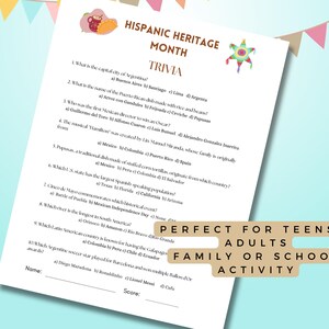 Hispanic Heritage Month Trivia Game, Hispanic Heritage Month Trivia ...