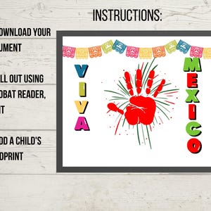 Viva Mexico Handprint or Footprint Craft, Hispanic Heritage Month Craft ...