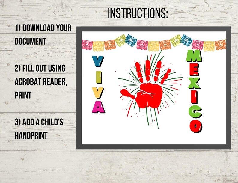 Viva Mexico Handprint or Footprint Craft, Hispanic Heritage Month Craft ...