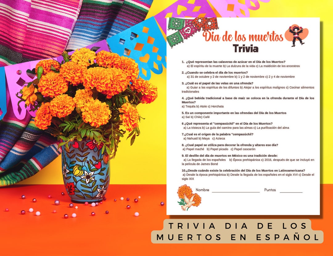 Dia De Los Muertos Trivia in Spanish, Printable PDF Game for ...