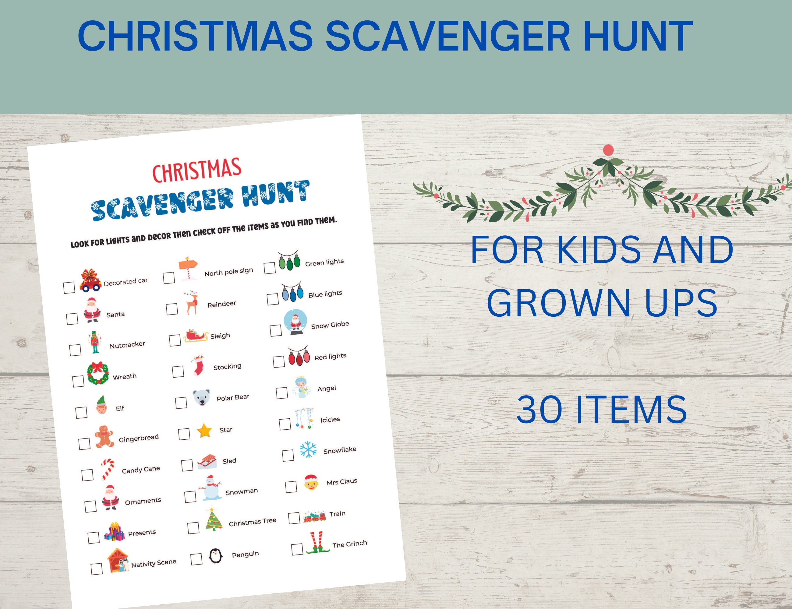 Christmas Lights Scavenger Hunt, Family Christmas Game for Kids, Teens ...