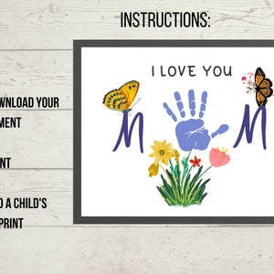 Mother's Day Flower Handprint Art, I Love You Mom Craft, Preschool ...