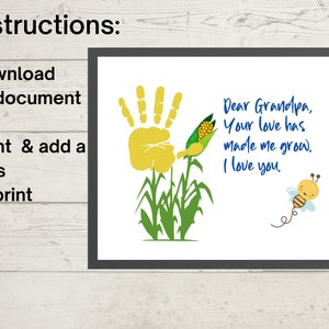 Grandparents Day Handprint Grandpa Handprint Craft Gift, Grandfather ...