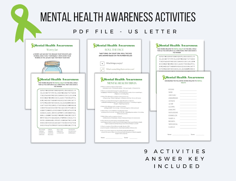 Mental Health Awareness, Mental Health Bundle Activity, Office Mental ...