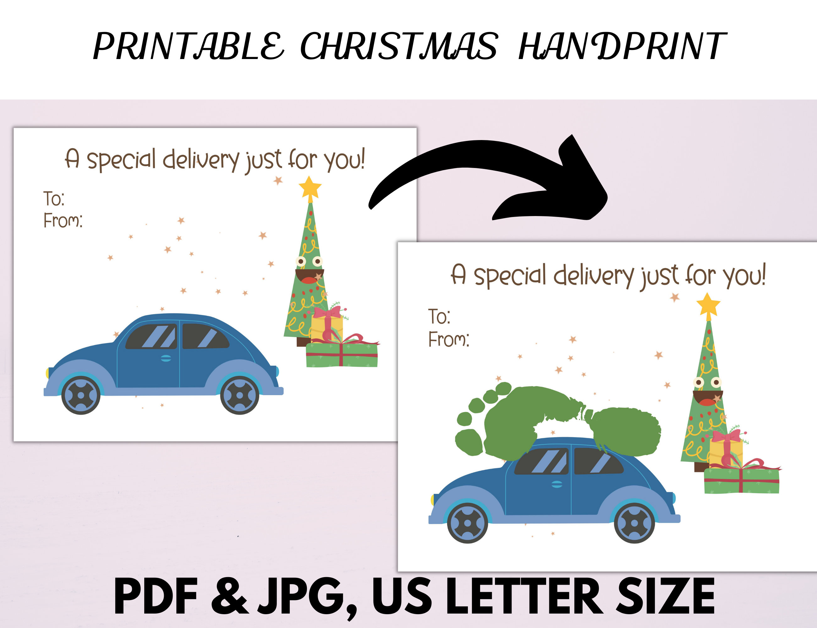 Christmas Cute Handprint Craft Bundle, Printable Keepsake, Christmas ...