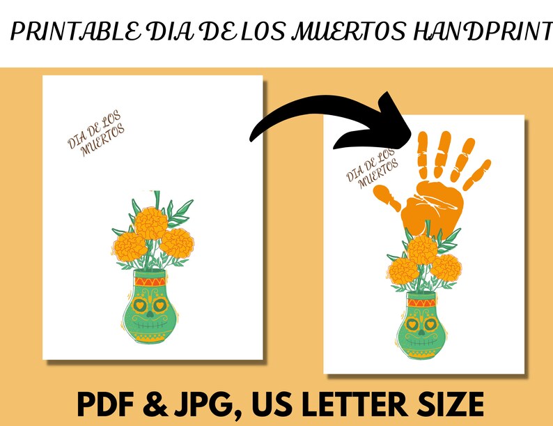 Dia De Los Muertos Handprint Craft Printable Keepsake, Day of the Dead ...