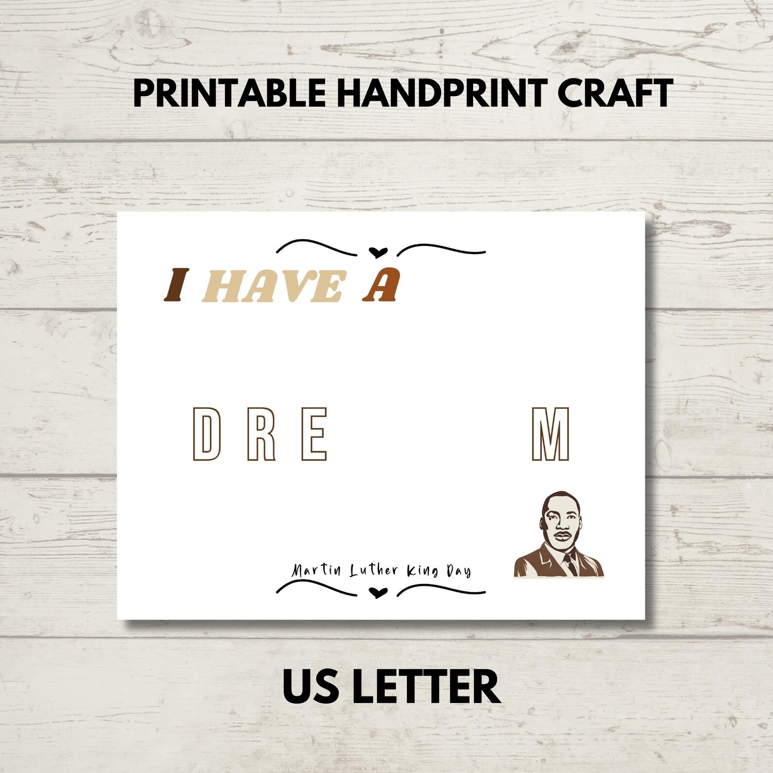 Black History Month Handprint, MLK Kids Craft, Martin Luther King Day ...