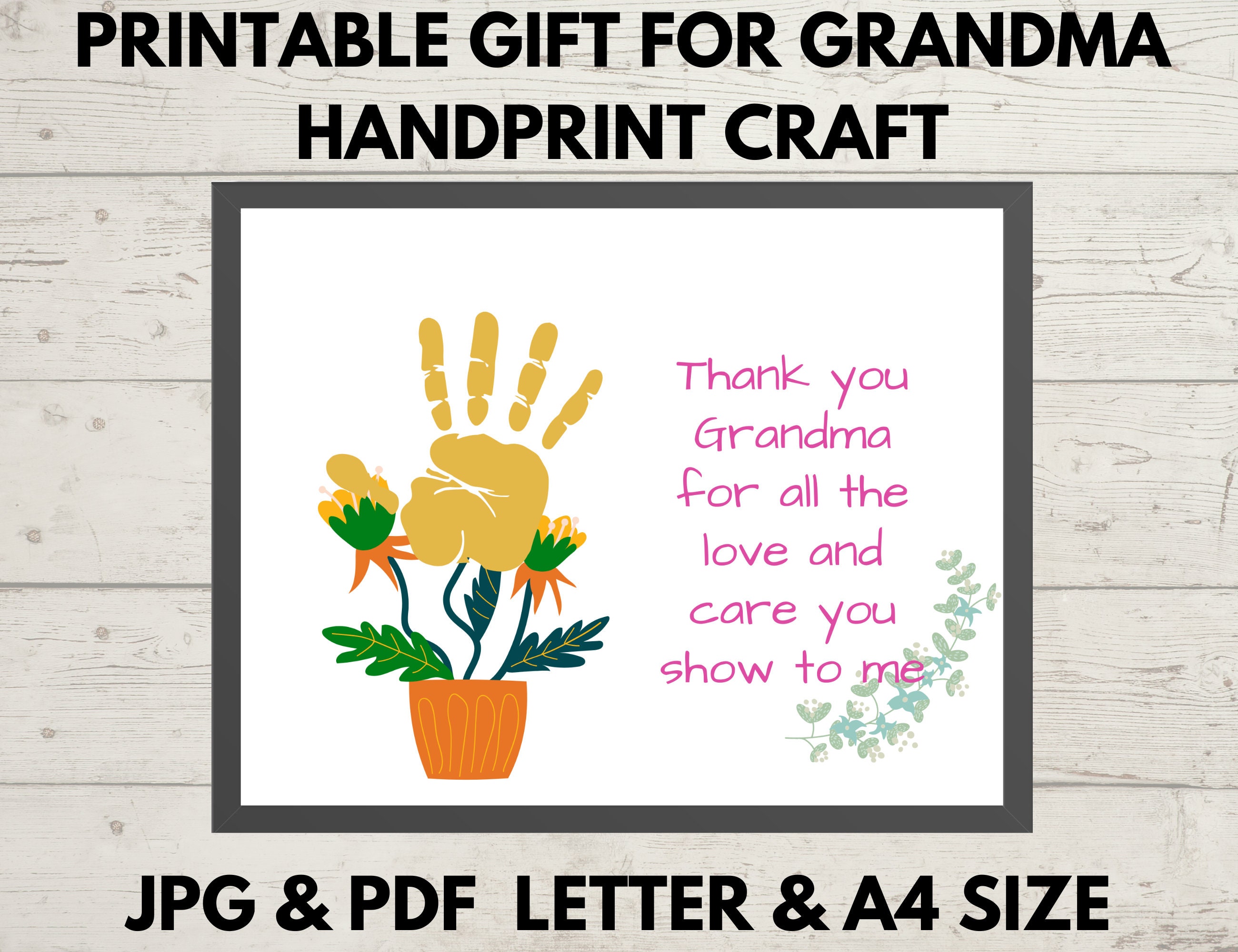 Grandparents Day Handprint Art Grandma Handprint Craft Gift - Etsy