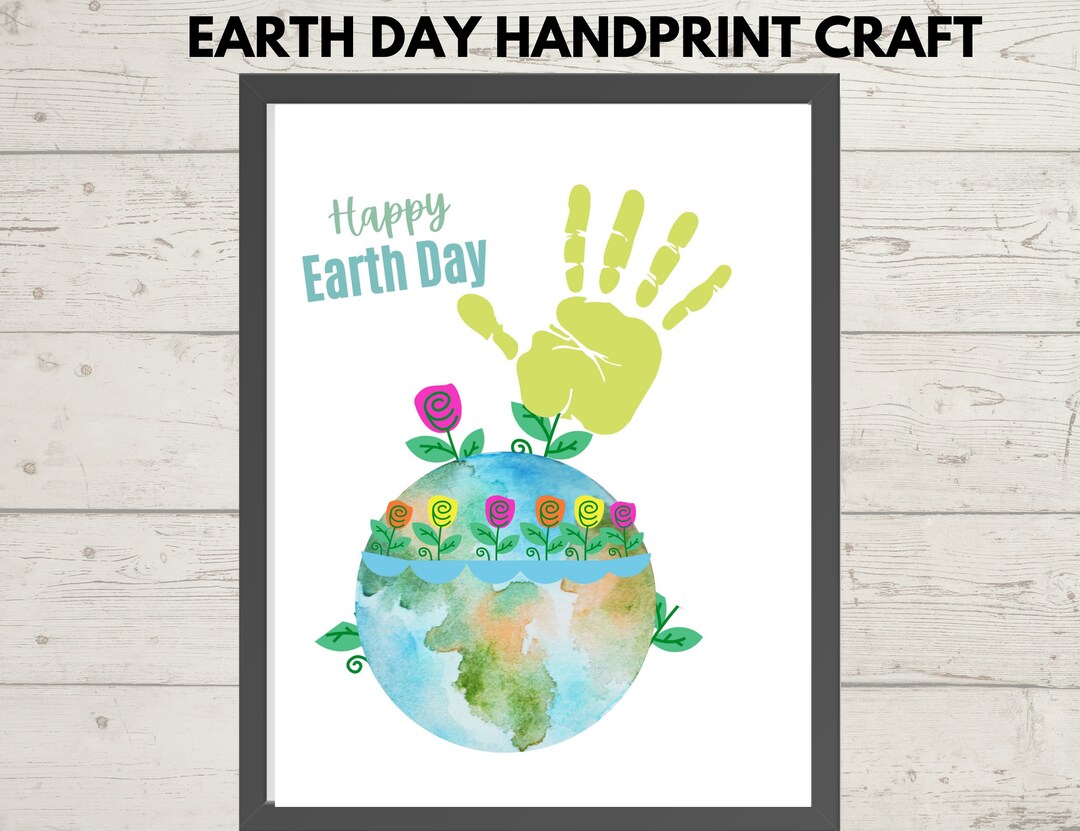 Earth Day Handprint Art, Earth Day Printable Activity for Preschool or ...