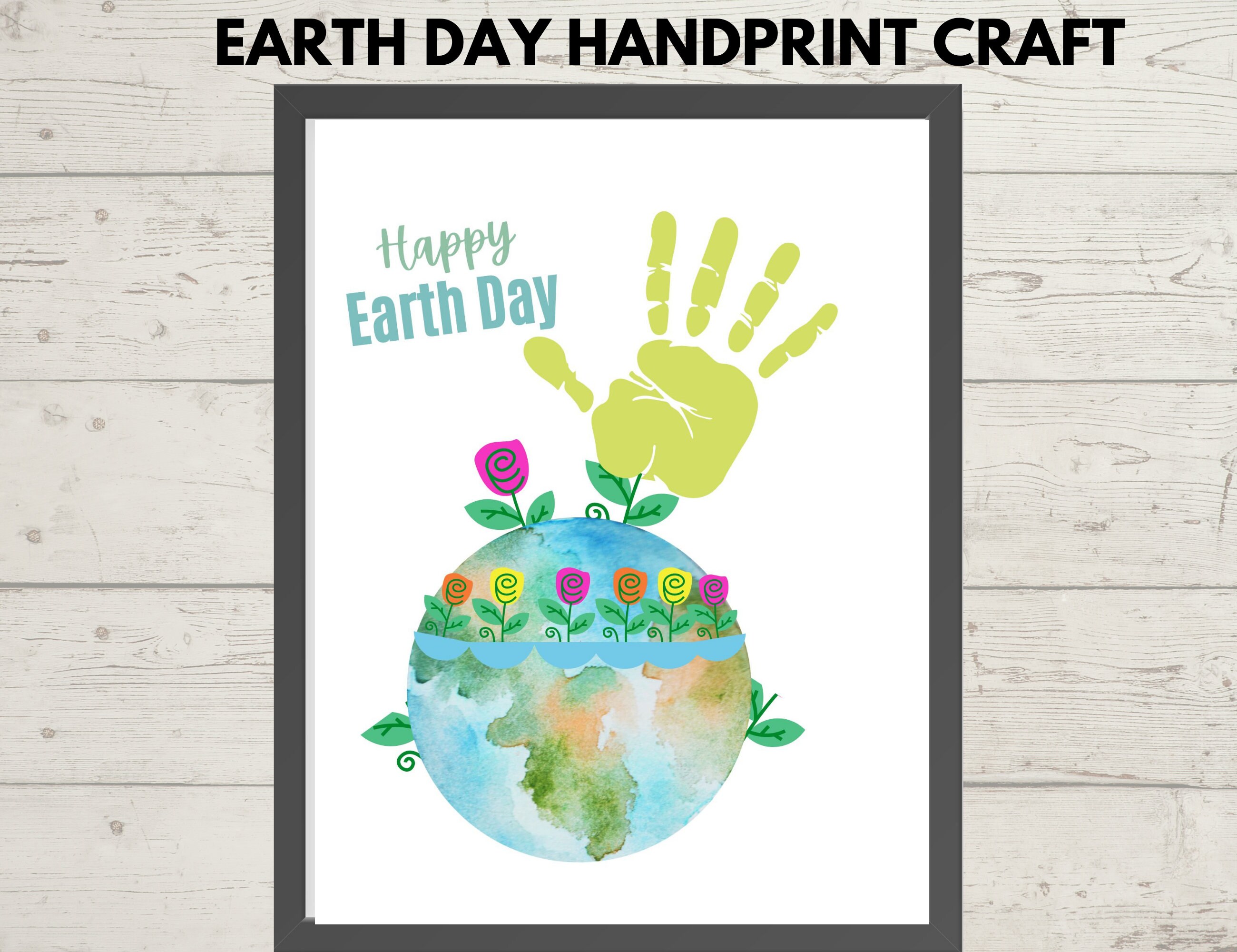 Earth Day Handprint Art, Earth Day Printable Activity for Preschool or ...