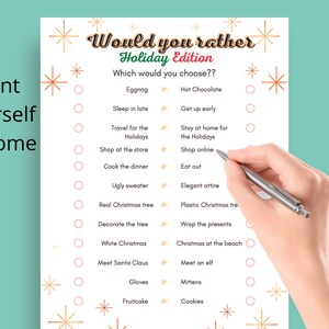 Winter Would You Rather, Holiday Edition, Printable Game - Etsy