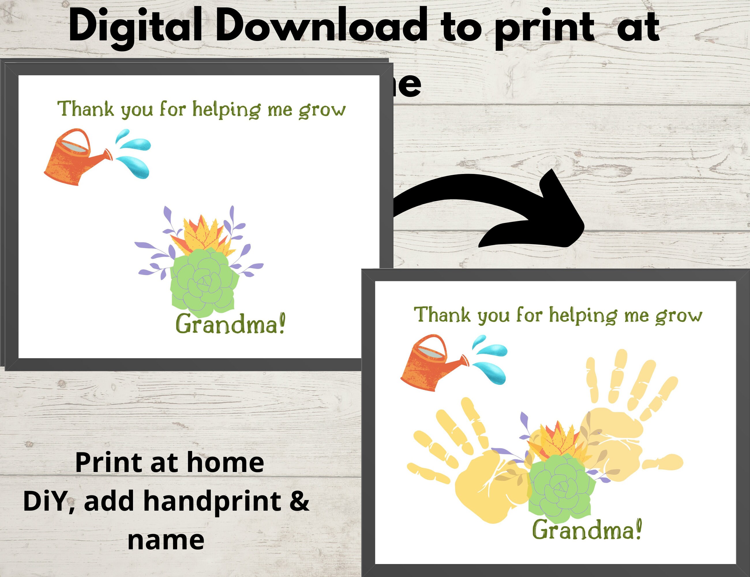 Grandparents Day Handprint Art Grandma Handprint Craft Gift - Etsy