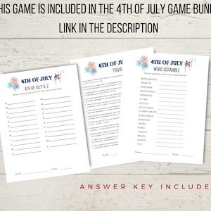 4th of July Word Scramble Game Printable, Party or School Indepedence ...